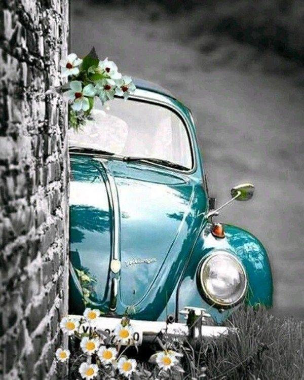 Купить картину по номерам 40х50 VA-3607 «Бирюзовый фольксваген» на ...